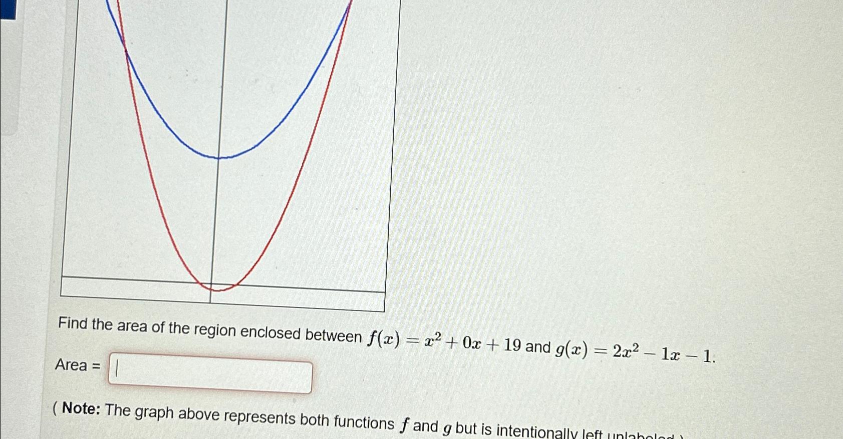 Solved Find the area of the region enclosed between | Chegg.com