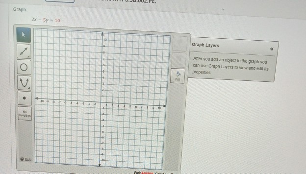Solved Graph 2x - 5y = 10 Graph Layers * After you add an | Chegg.com