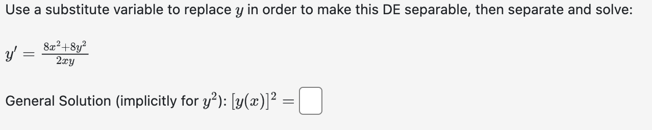 Solved Use a substitute variable to replace y ﻿in order to | Chegg.com