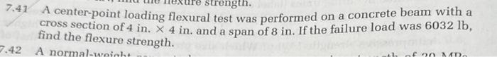 Solved A center-point loading flexural test was performed on | Chegg.com