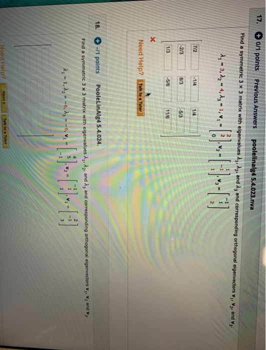 Solved 17. + 0/1 points Previous Answers poolelinalg4 | Chegg.com