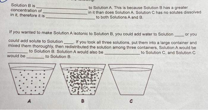 Solved Solution B is concentration of to Solution A. This is | Chegg.com