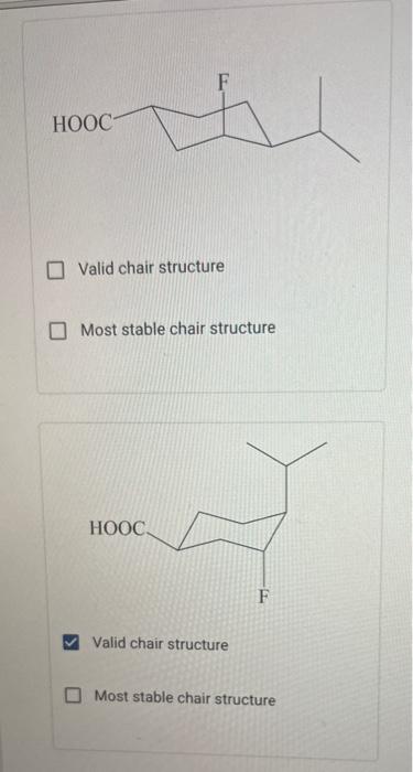 Solved Valid chair structure Most stable chair structure | Chegg.com