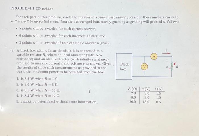 Solved PROBLEM 1 (25 points) For each part of this problem, | Chegg.com