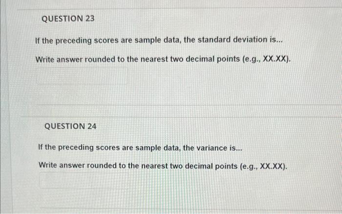 Solved For \#21-26: Consider a data set containing the | Chegg.com