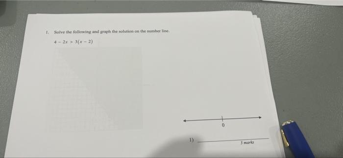 Solved 1. Solve the following and graph the solution on the | Chegg.com