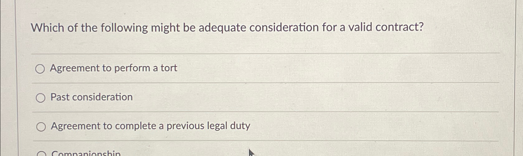 Solved Which of the following might be adequate | Chegg.com