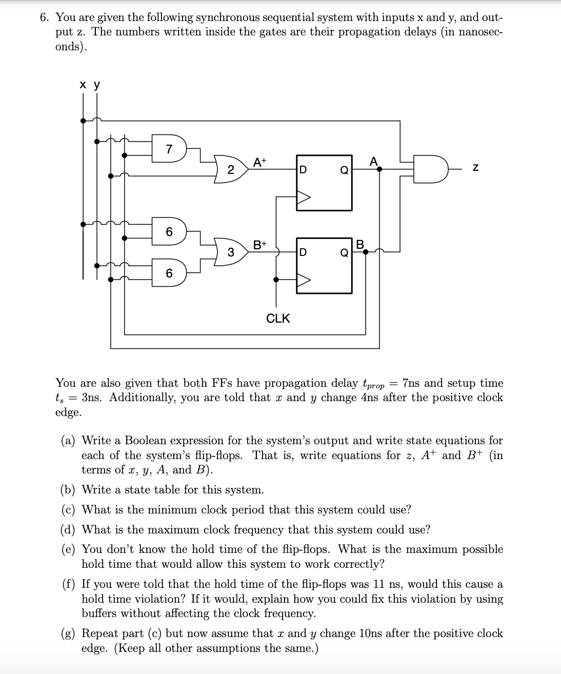 You are given the following synchronous sequential | Chegg.com