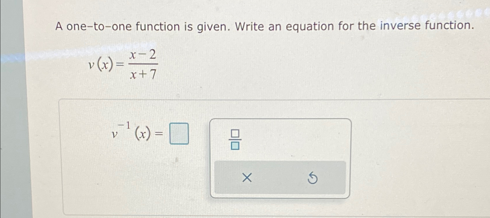 Solved A one-to-one function is given. Write an equation for | Chegg.com