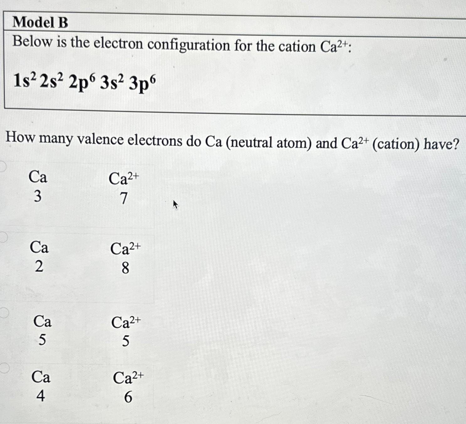 Solved Below is the electron configuration for the cation | Chegg.com