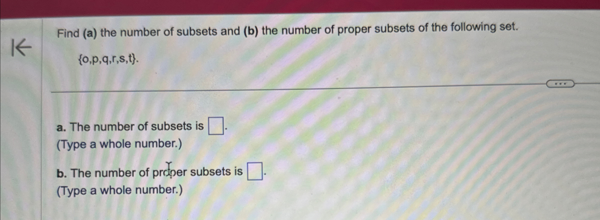 Solved Find A ﻿the Number Of Subsets And B ﻿the Number