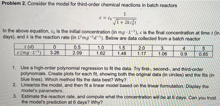 Solved Problem 2. Consider the model for third-order | Chegg.com