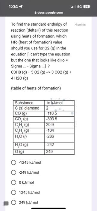 Solved To find the standard enthalpy of reaction (deltaH) of | Chegg.com
