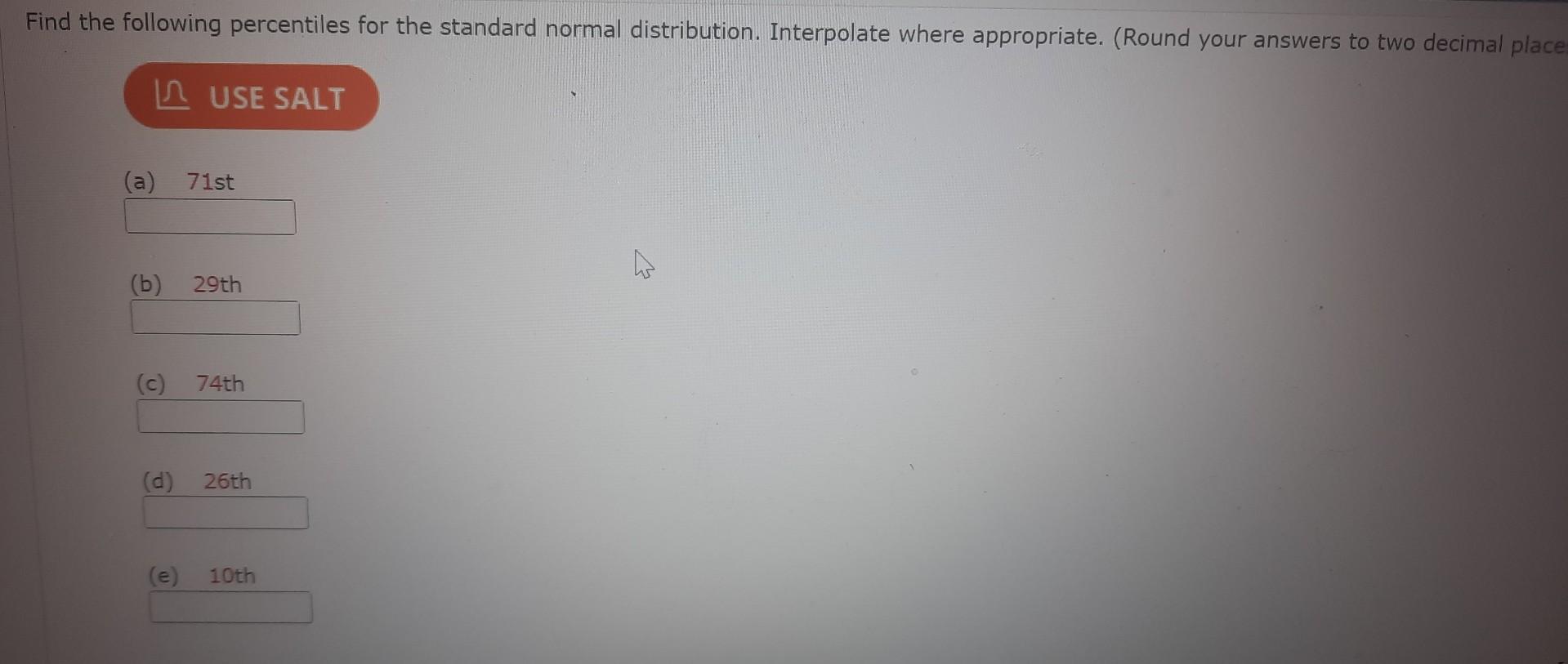 Solved Find the following percentiles for the standard | Chegg.com