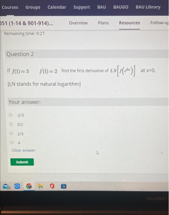 Solved If f(1)=3f′(1)=2 find the first derivative of | Chegg.com
