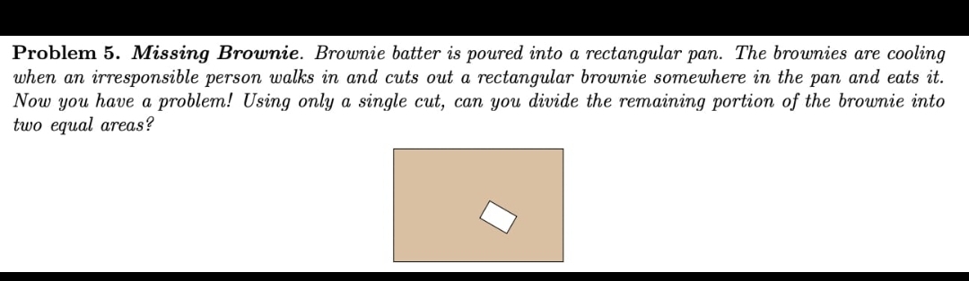 Solved Problem 5. ﻿Missing Brownie. Brownie batter is poured | Chegg.com
