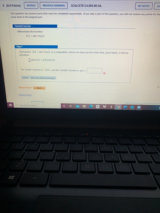 Solved 5. [0/4 Points) DETAILS PREVIOUS ANSWERS SCALCET8 | Chegg.com