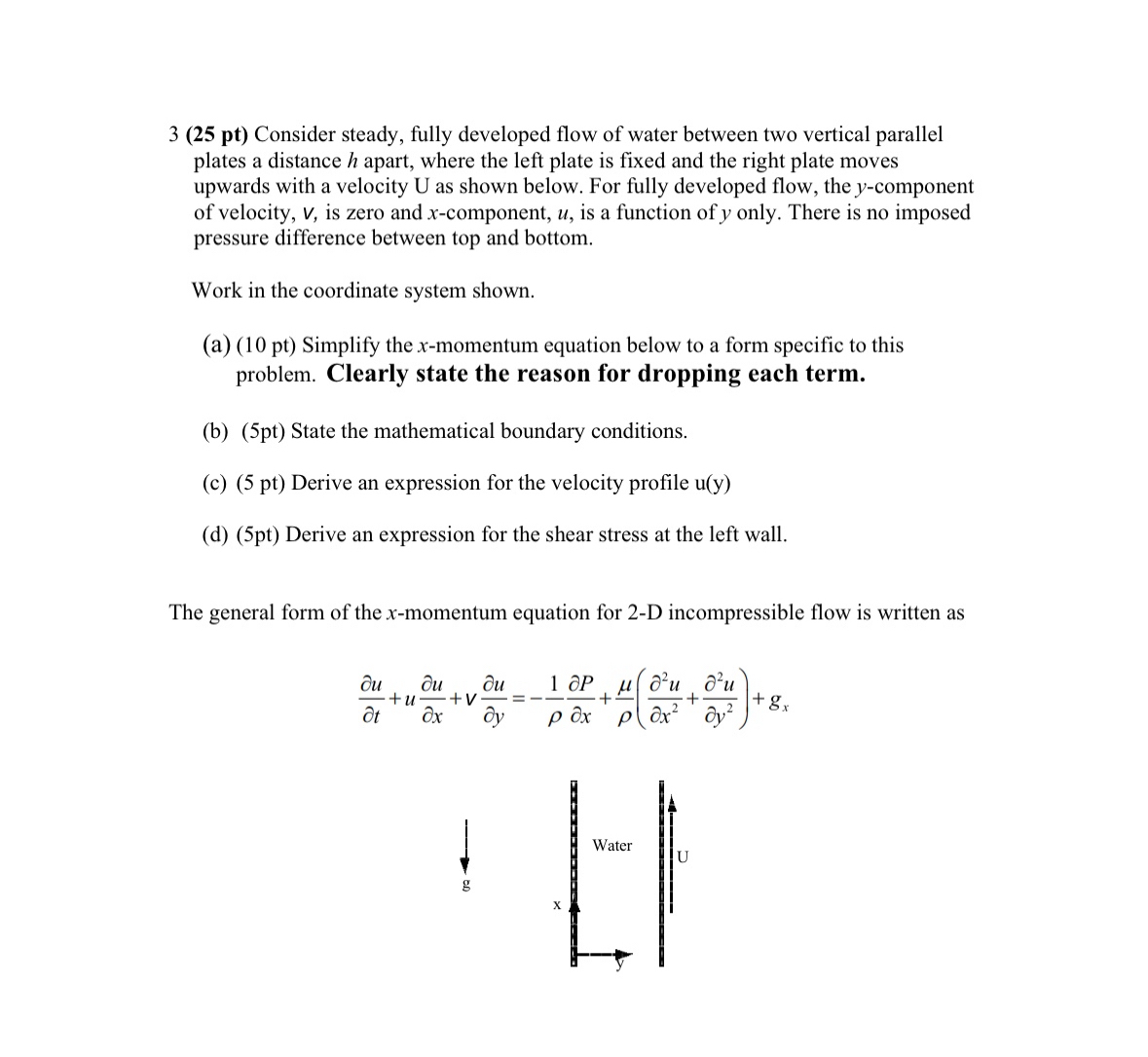 Solved 3(25pt) ﻿Consider steady, fully developed flow of | Chegg.com