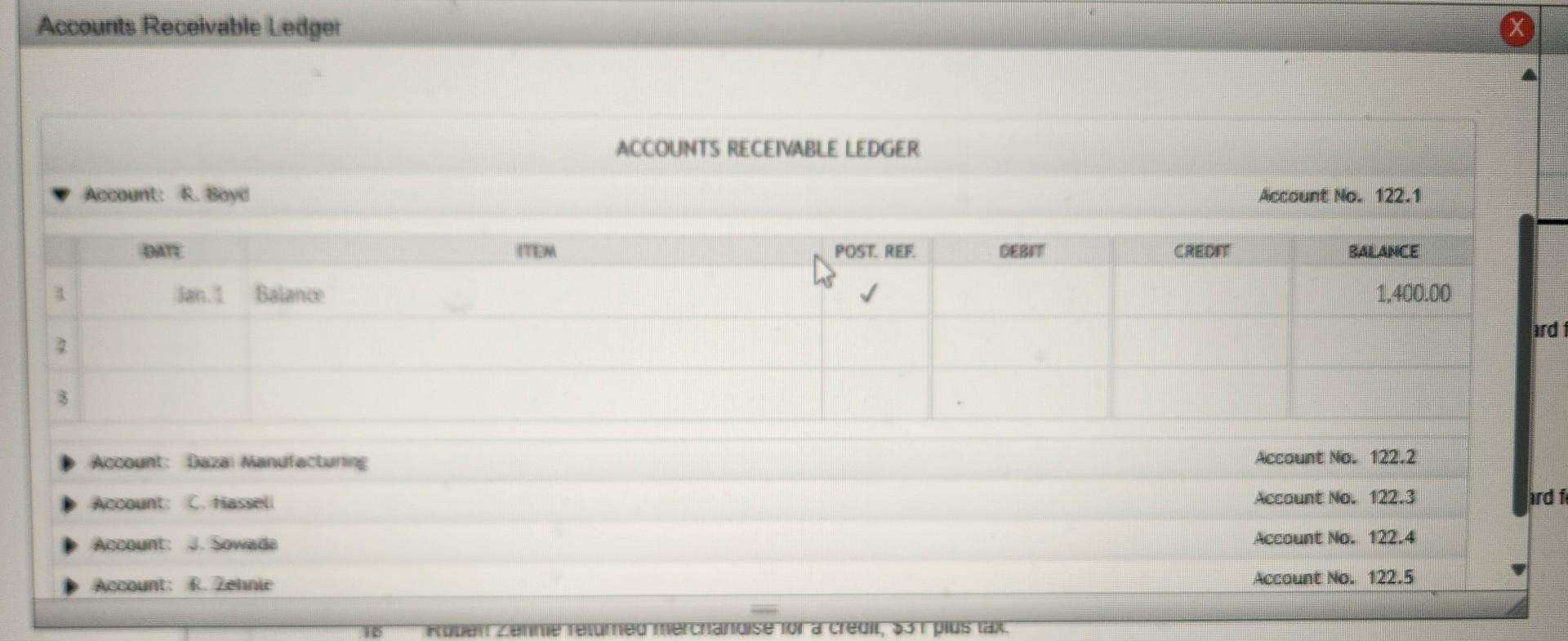 Solved Accounts Receivable Ledger ACCOUNTS RECEIVABLE LEDGER | Chegg.com