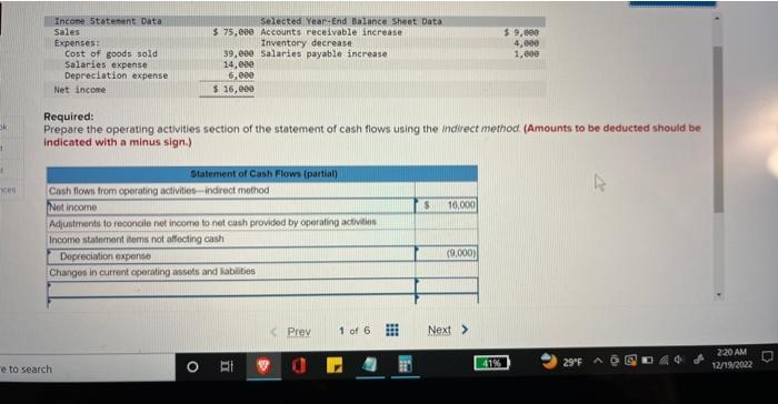 Solved Required: Prepare the operating activities section of | Chegg.com