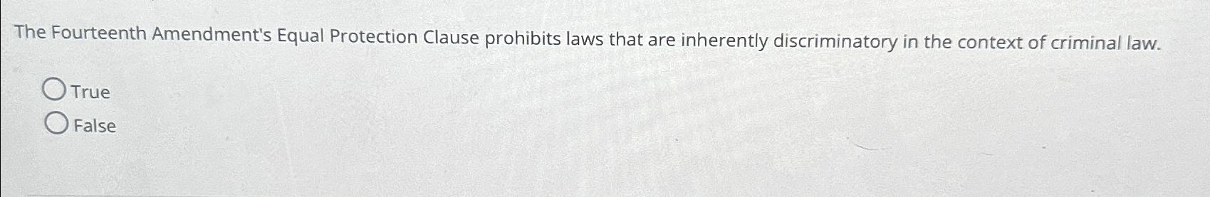 Solved The Fourteenth Amendment's Equal Protection Clause | Chegg.com