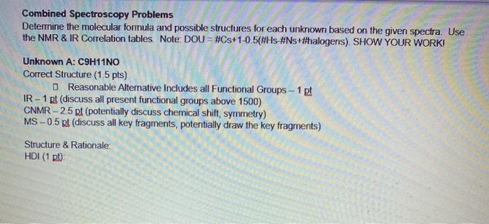 Solved Combined Spectroscopy Problems Determine the | Chegg.com