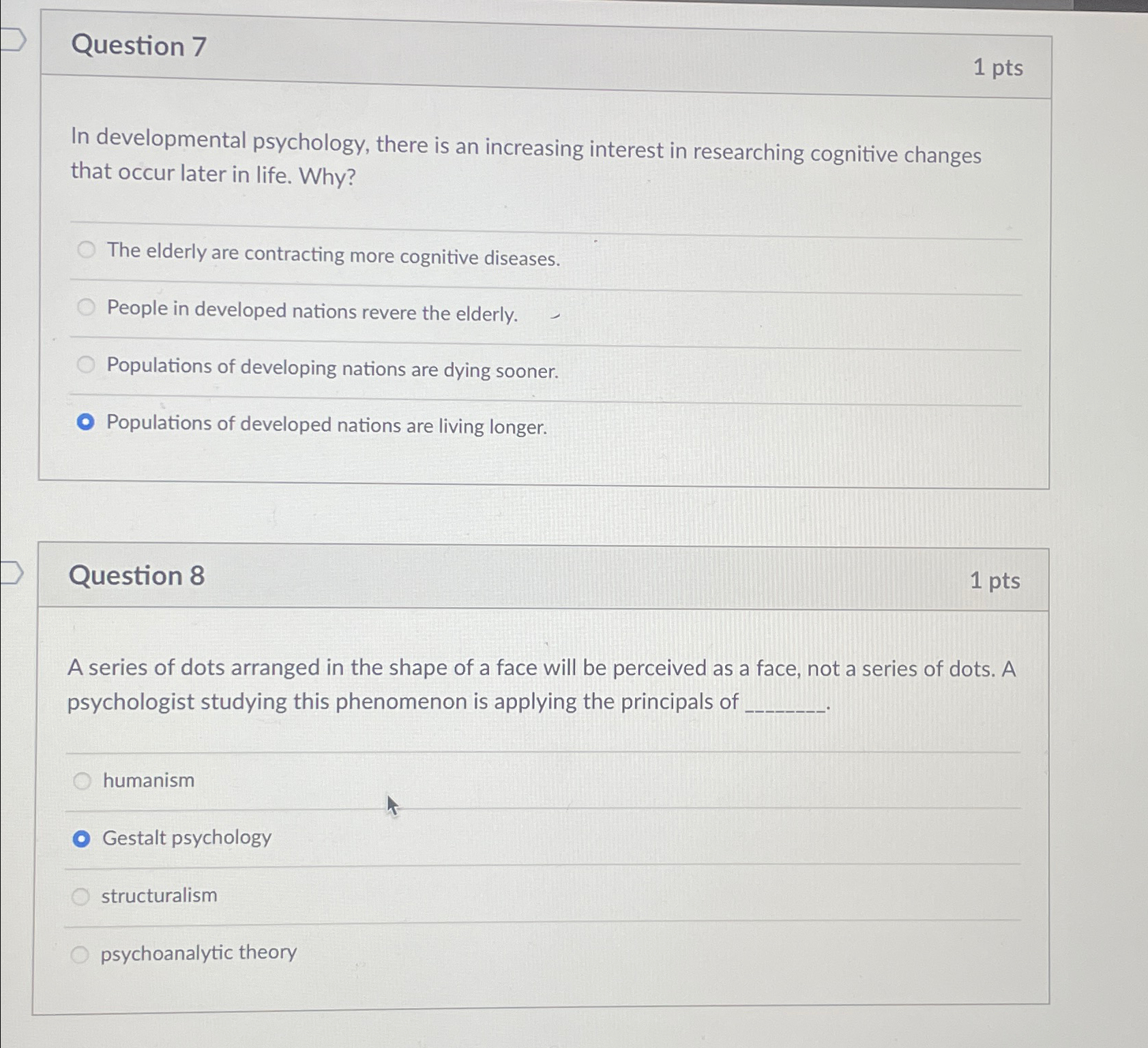 Solved Question 71ptsIn developmental psychology, there is | Chegg.com