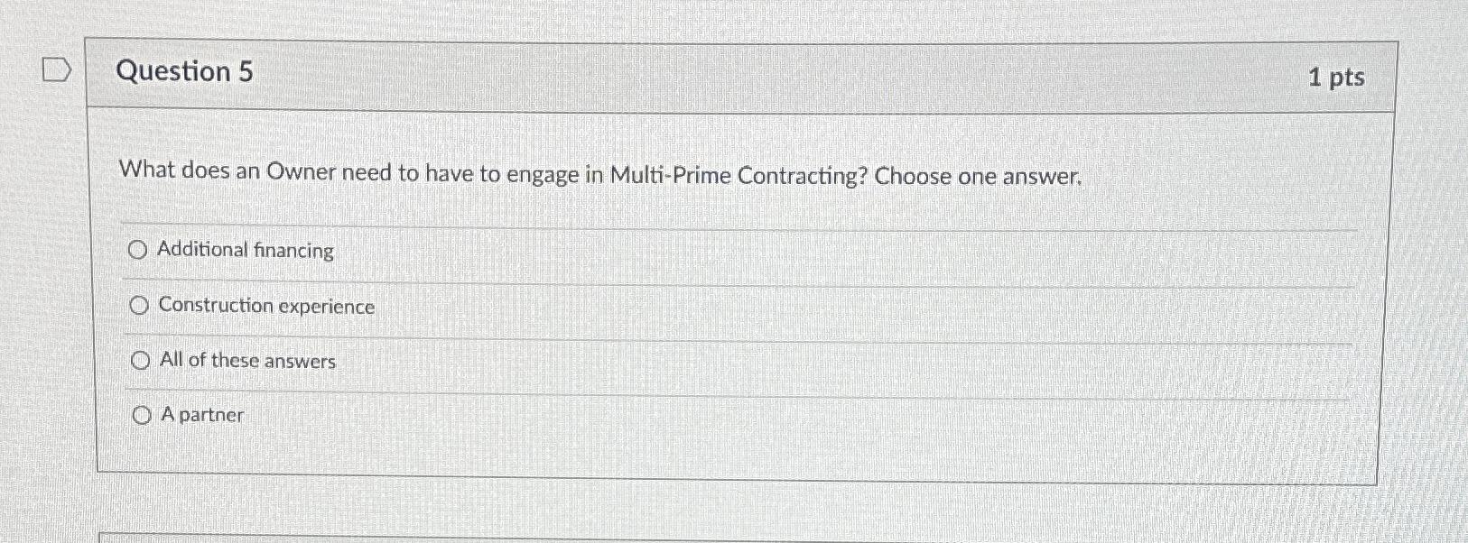 Solved Question 51 ﻿ptsWhat does an Owner need to have to | Chegg.com