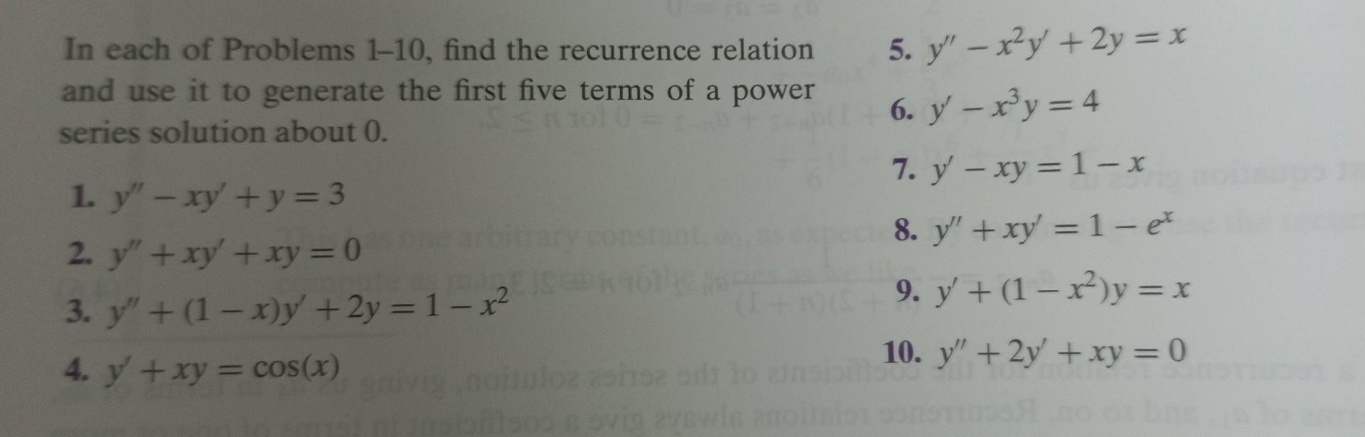 Solved In each of Problems 1-10, find the recurrence | Chegg.com