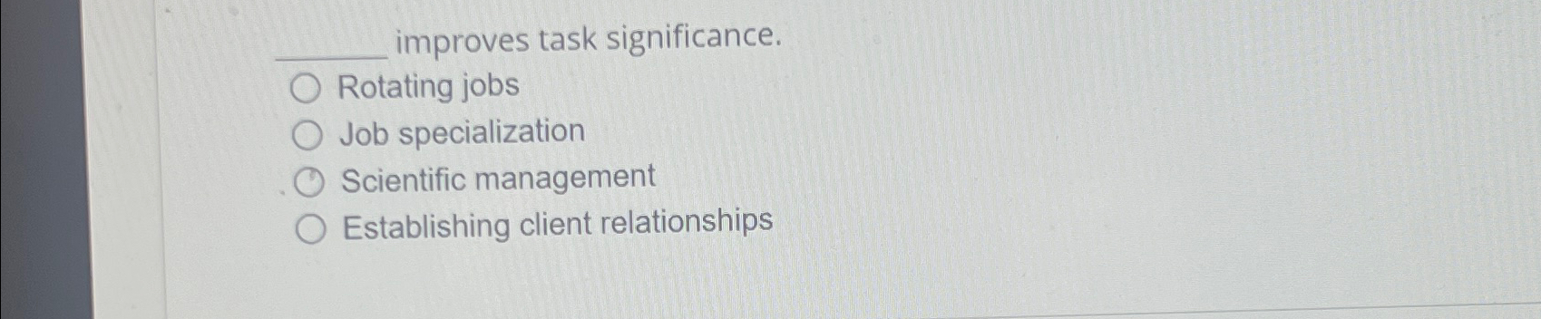 Solved improves task significance.Rotating jobsJob | Chegg.com