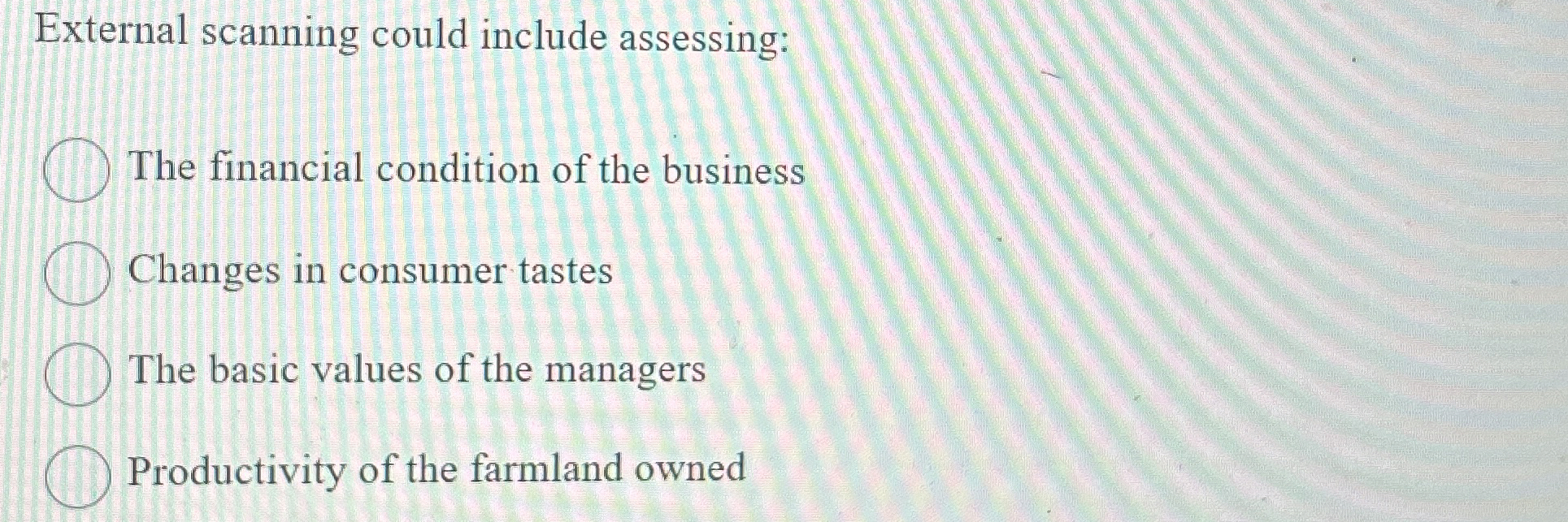 Solved External scanning could include assessing:The | Chegg.com