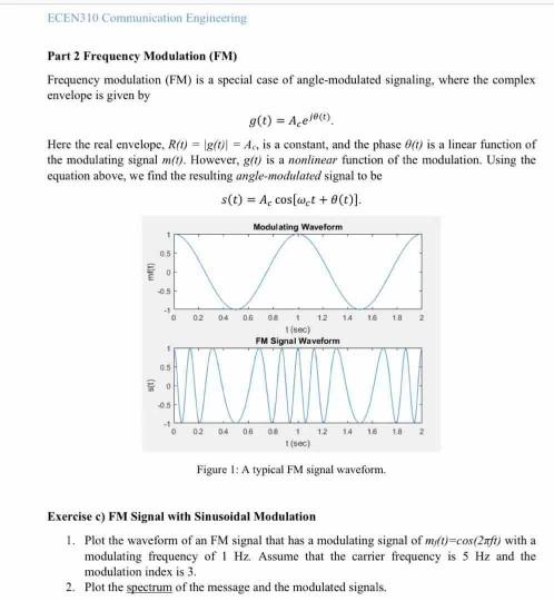 Solved ECEN310 Communication Engineering Part 2 Frequency | Chegg.com