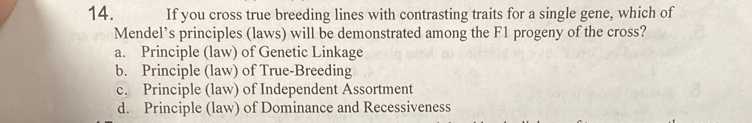 Solved If you cross true breeding lines with contrasting | Chegg.com