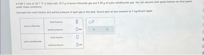Solved A 9.00 L tank at 26.7C is filled with 19.5 g of boron | Chegg.com