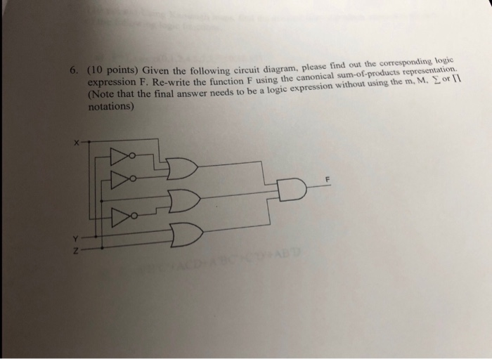 Solved (10 points) Given the following circuit diagram, | Chegg.com