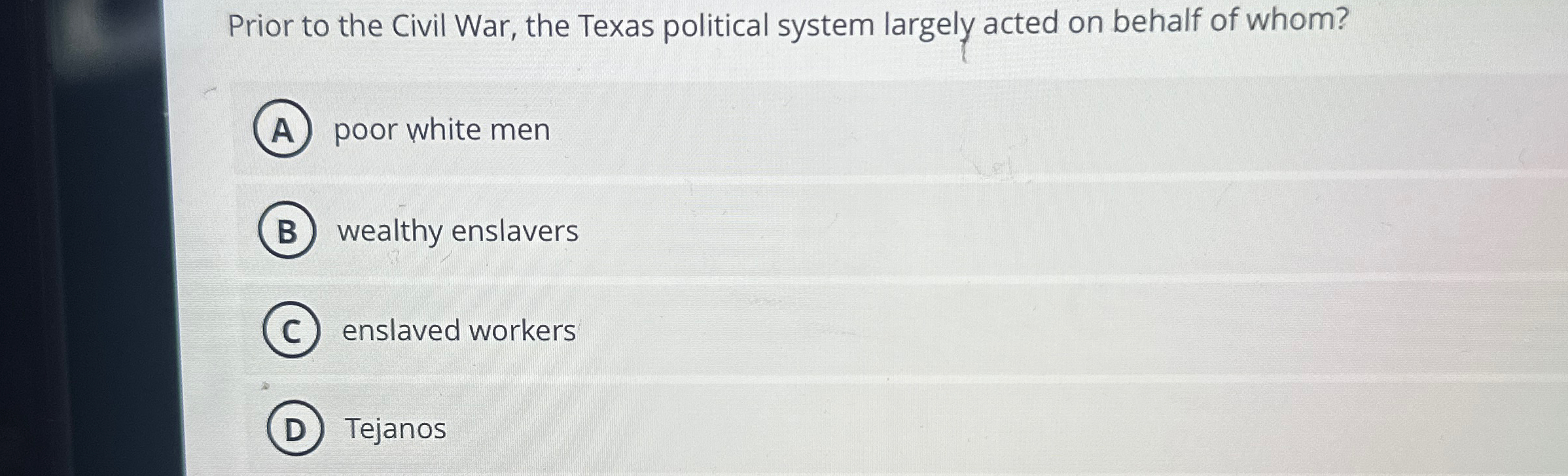 Solved Prior to the Civil War, the Texas political system | Chegg.com