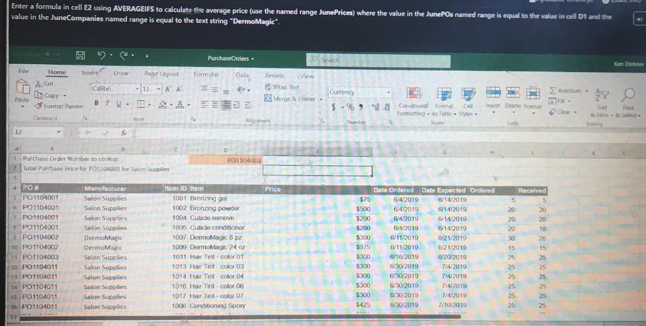 Solved Enter a formula in cell E2 using AVERAGEIFS to | Chegg.com Solved Enter a formula in cell E2 using AVERAGEIFS to | Chegg.com