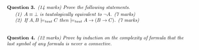Solved Question 3. (14 marks) Prove the follouring | Chegg.com