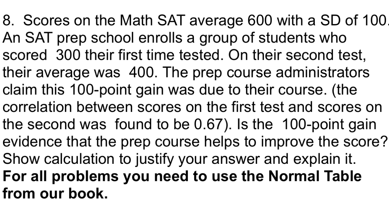 Scores on the Math SAT average 600 ﻿with a SD of 100 | Chegg.com