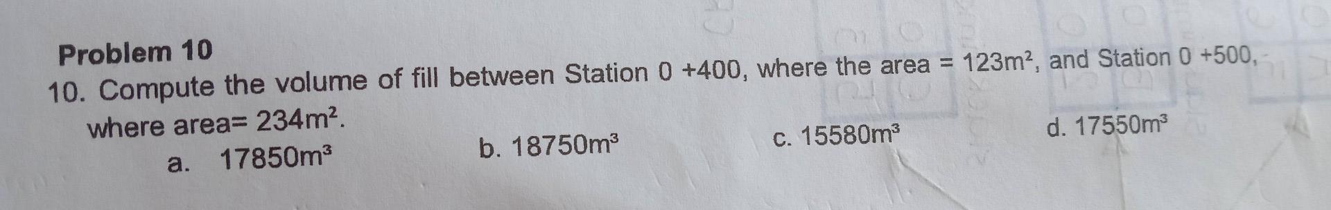 Solved Problem 10 10. Compute the volume of fill between | Chegg.com