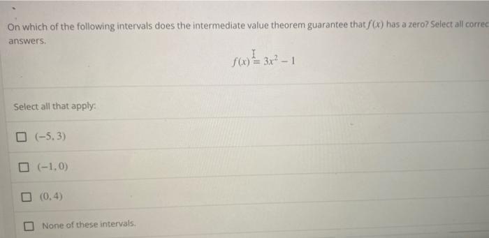 Solved On which of the following intervals does the | Chegg.com