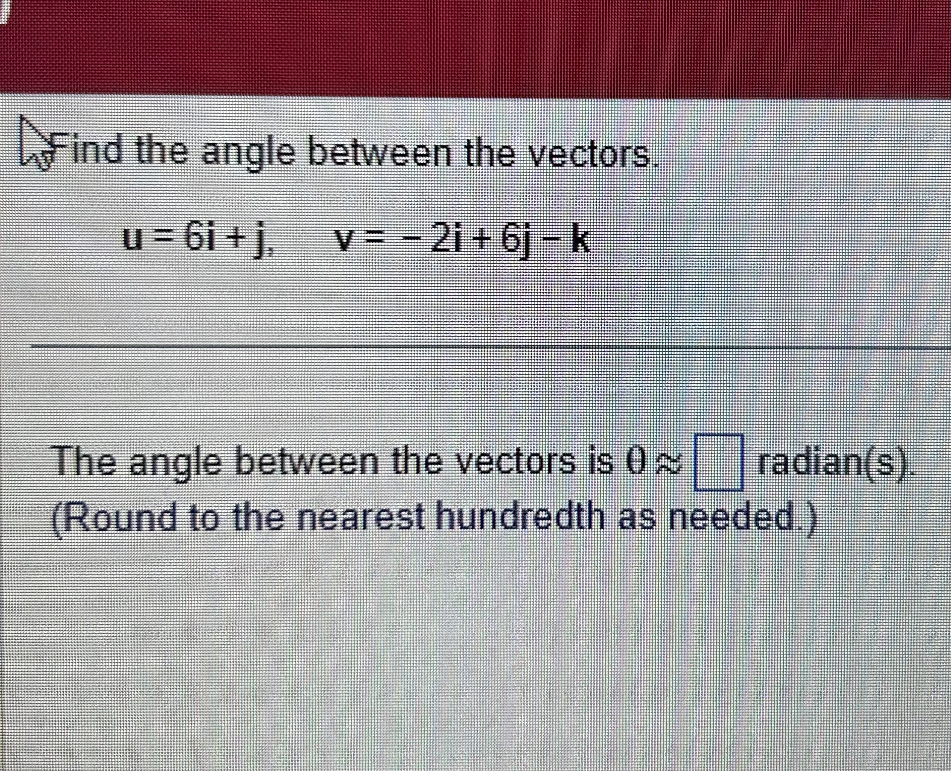 Solved Find the angle between the | Chegg.com