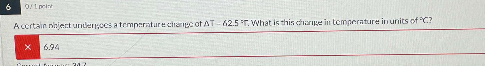 Solved A certain object undergoes a temperature change of | Chegg.com