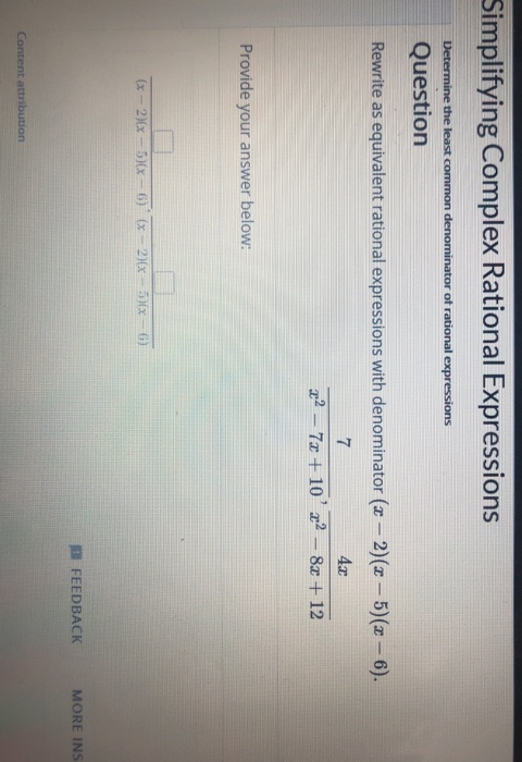 Solved Simplifying Complex Rational Expressions Determine | Chegg.com