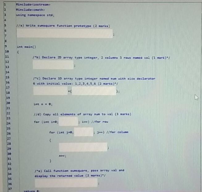 Solved sinclude wing namespace std; 1/a) write sursquare | Chegg.com