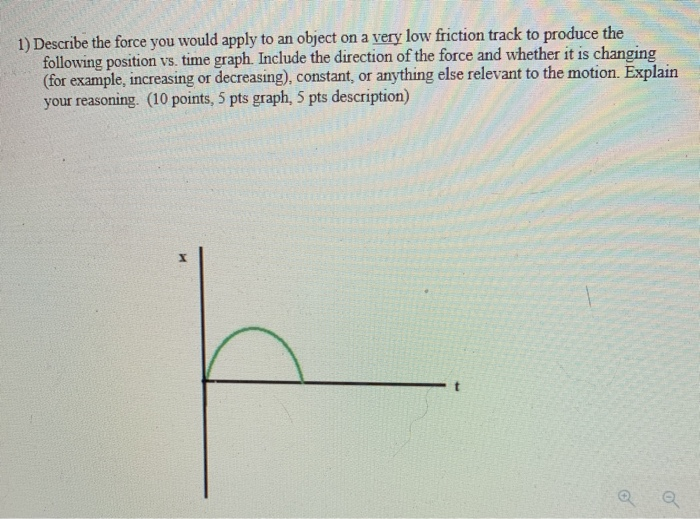 Solved 1) Describe the force you would apply to an object on | Chegg.com