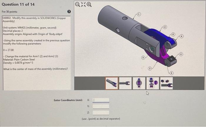 Solved E40801: Build this assembly in SOLIDWORKS (Gripper | Chegg.com