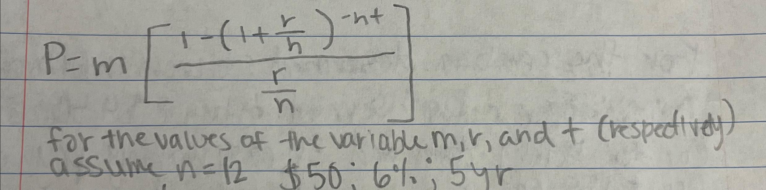 Solved P=m[1-(1+rn)-ntrn]for the values of the variable m,r, | Chegg.com