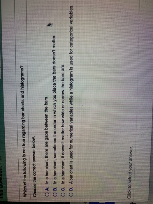 Solved Which of the following is not true regarding bar | Chegg.com