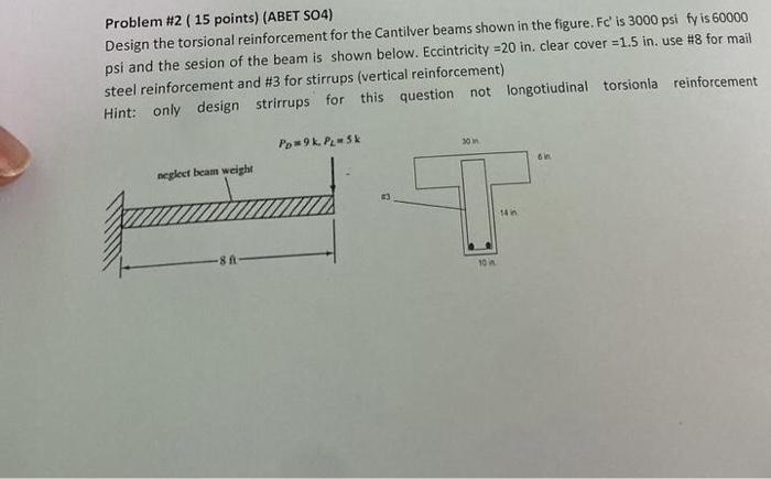 Solved Problem \\#2 ( 15 points) (ABET SO4) Design the | Chegg.com